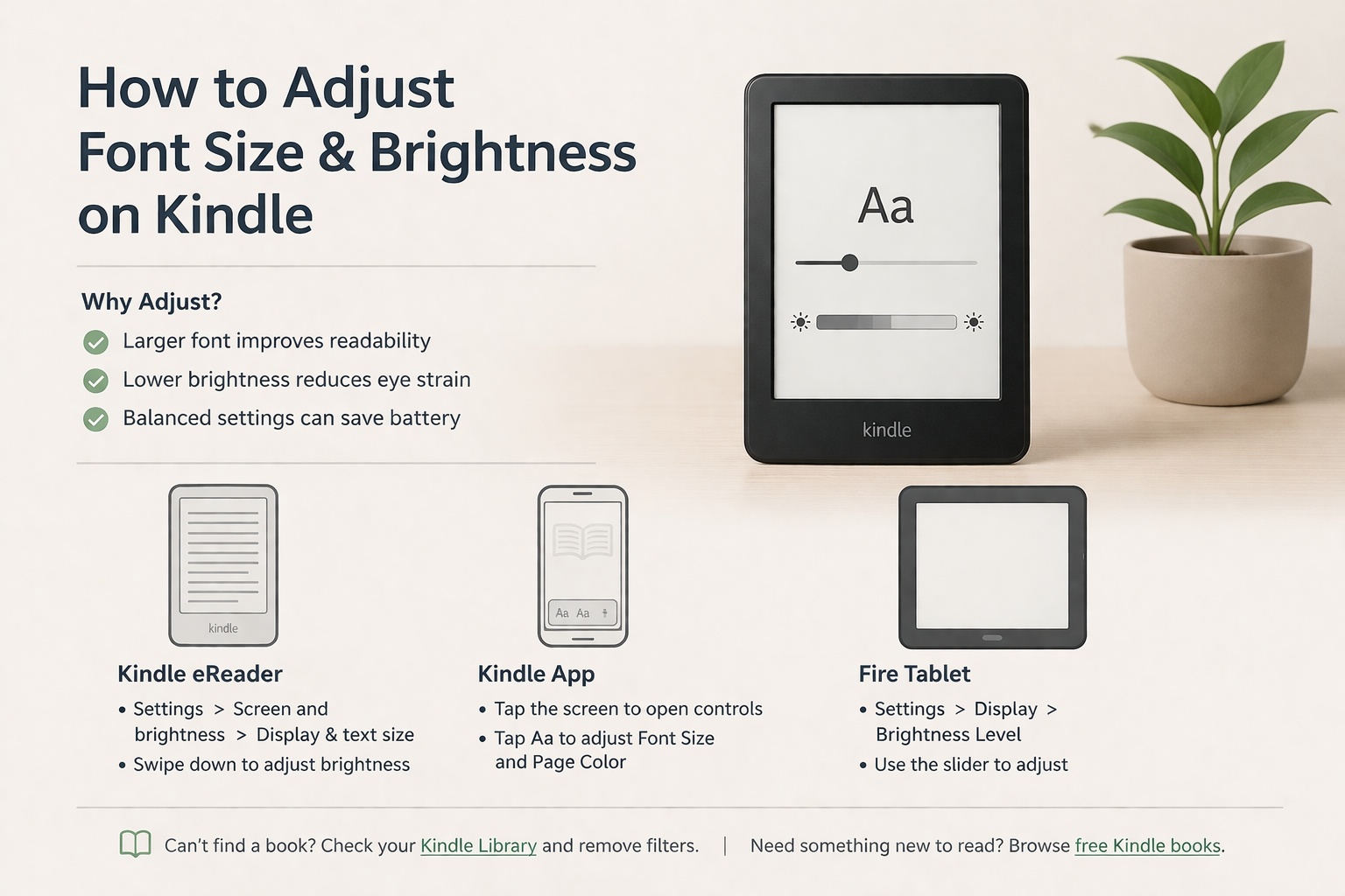 How to Change Font Size and Brightness on Kindle and Fire Tablets